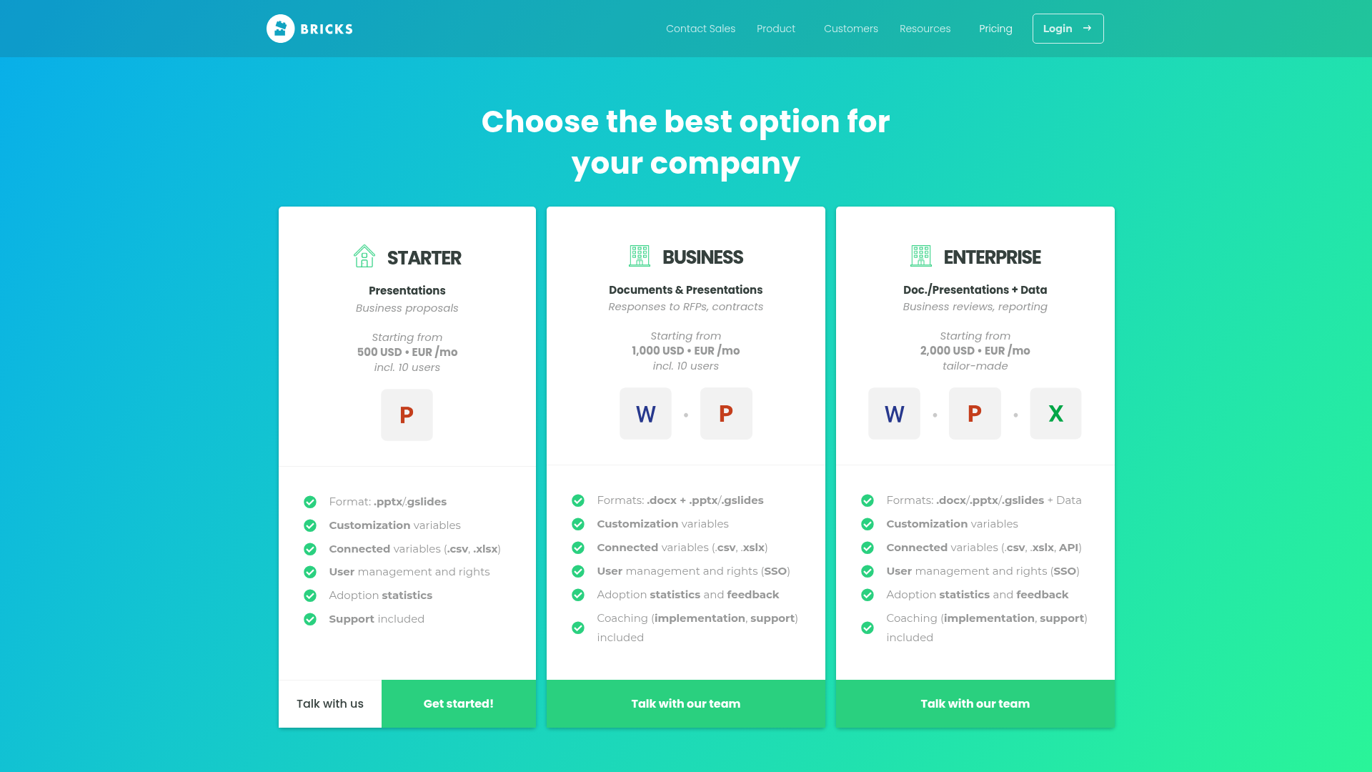 Bricks.ai - Streamline Sales Document Creation Effortlessly