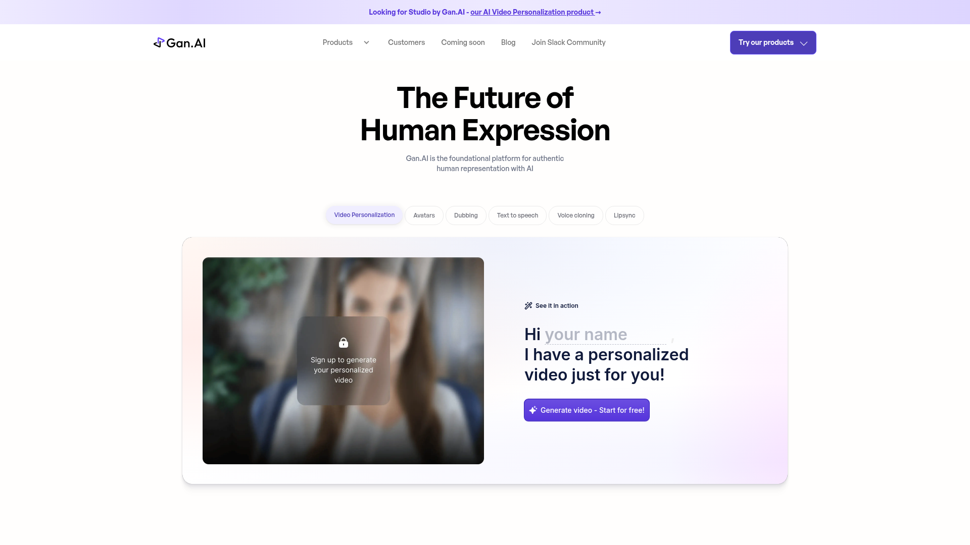 Gan.AI: Transform Your Branding with Personalized Videos