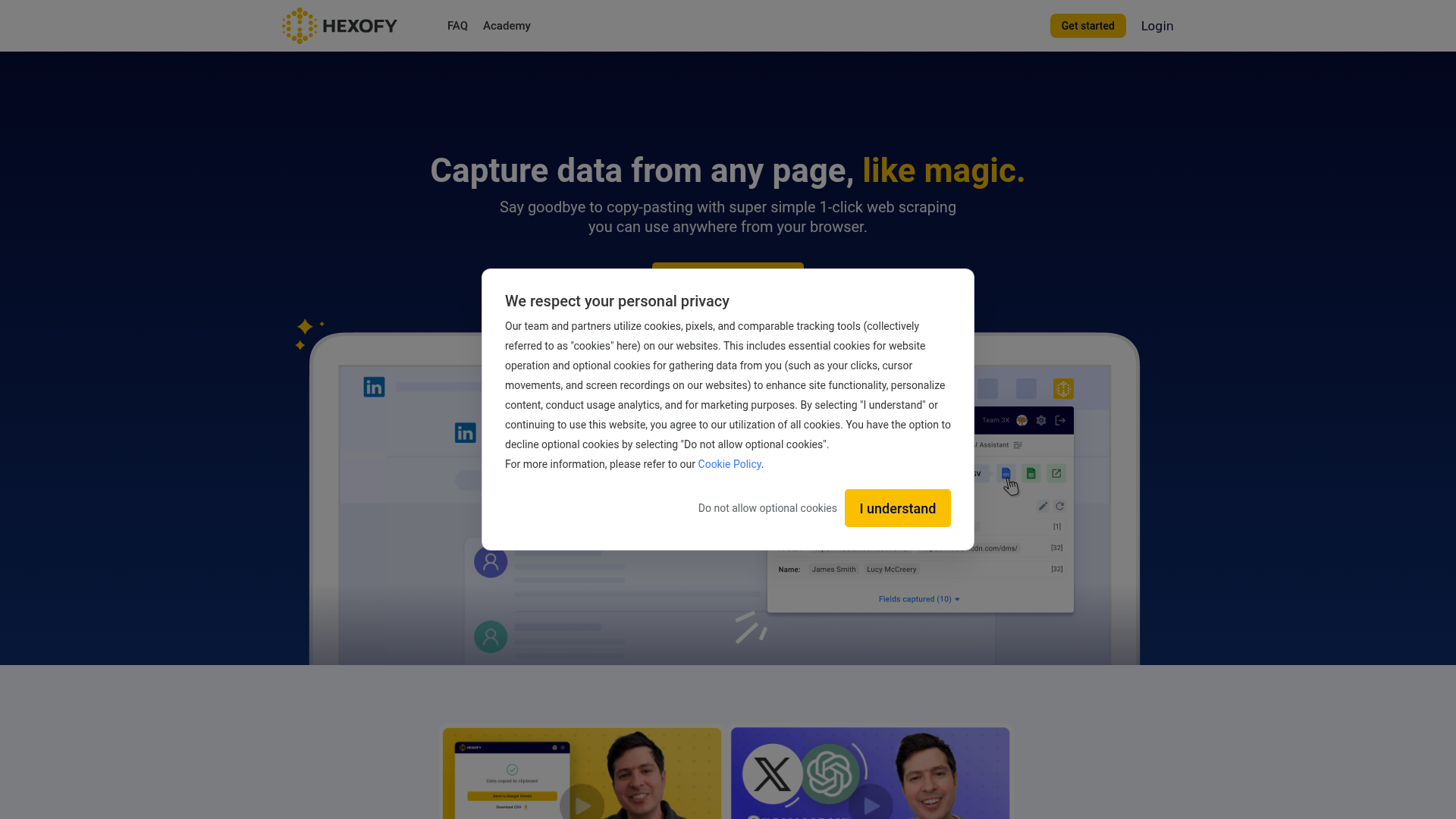 Hexofy: Effortless 1-Click Web Scraping Tool for Everyone